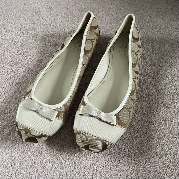 Coach | Shoes | Coach Cream Flats | Poshmark